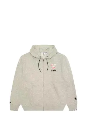 AAPE BY *A BATHING APE Zip-up Hoodie With Graphic Print - Grey