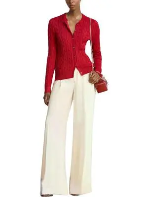 RALPH LAUREN Lauren Ralph Lauren Cable-Knit Embroidered-Logo Cardigan