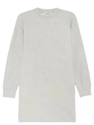 JIL SANDER Crewneck Long Sleeve Mini Dress - Grey