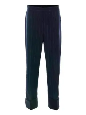 Liu Jo Pinstripe Cigarette Trousers - Blue