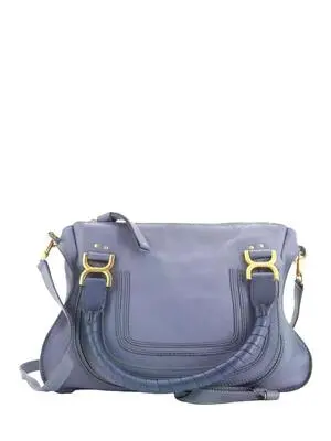 Chloé CHLOÉ Marcie Leather Medium Satchel Blue