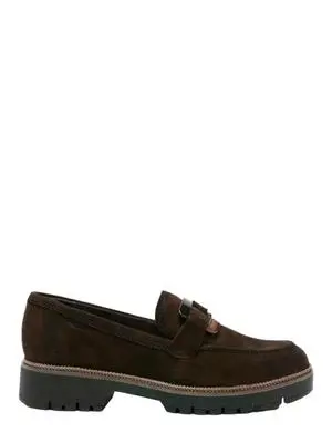 TAMARIS Buckle-detail Lug Sole Loafers - Brown