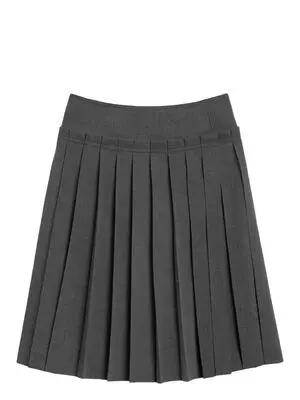 AMI AMI Midi Pleated Wool Skirt