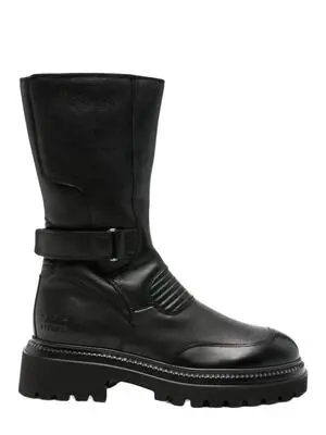 SUMMERY COPENHAGEN Buckled Chunky-sole Boots - Black