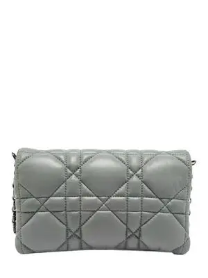 Dior Mini Caro Macrocannage Cross Body Bag - Grey
