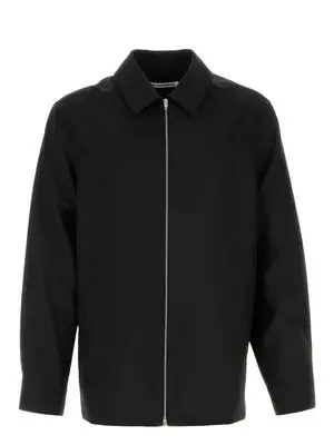 JIL SANDER Zip-up Wool Shirt Black