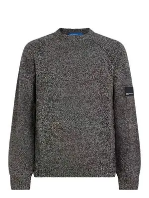 Karl Lagerfeld Melange Knit Raglan Sleeve Sweater - Grey