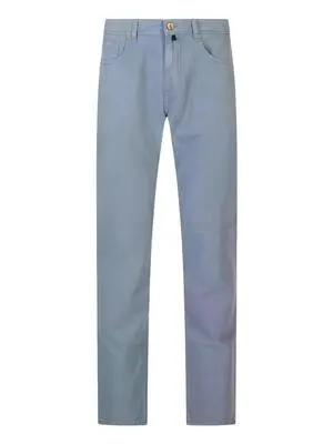 Incotex Incotex Straight-Leg Jeans With Logo Patch Blue
