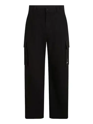 Karl Lagerfeld Coated Cotton Cargo Pants - Black