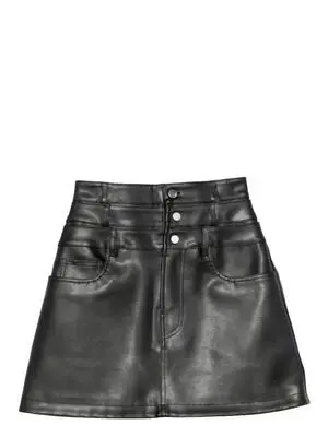 Viktor & Rolf Triple-layer Leather Mini Skirt - Black