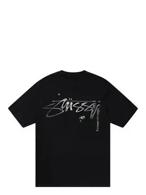 StÜssy Mercury Logo-print T-shirt - Black