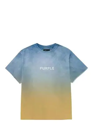 PURPLE BRAND Gradient-effect Logo-print T-shirt - Blue