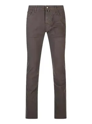 Jacob Cohen Logo-patch Trousers - Brown