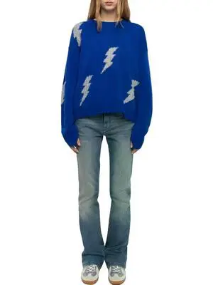 Zadig&Voltaire ZADIG&VOLTAIRE Cashmere Lightning Bolt Knit Blue