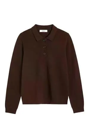 Chinti & Parker Fine Knit Polo Sweater - Brown