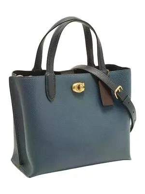 COACH VINTAGE 24 Willow Leather Tote Bag - Blue