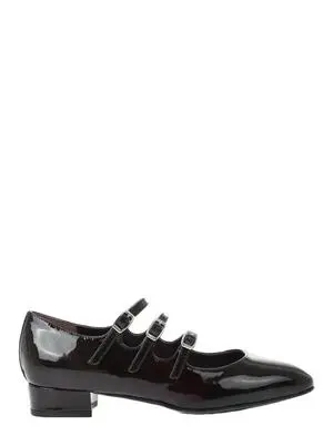CAREL Carel Paris Ariana Patent Leather Ballet Flats With Buckle-Fastening Straps Red
