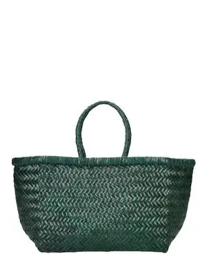 Dragon Diffusion Woven Leather Tote Bag - Green