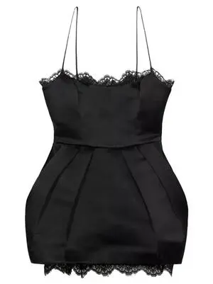 Blumarine Lace-trimmed Balloon Mini Dress - Black
