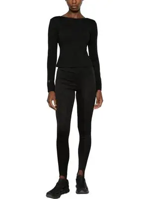 MACRON O.n.e. Scoop Back Long Sleeve Blouse - Black