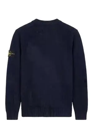 Stone Island Compass Patch Knitted Sweater - Blue