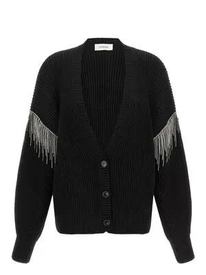 Sportmax Rhinestone-fringe Cardigan - Black