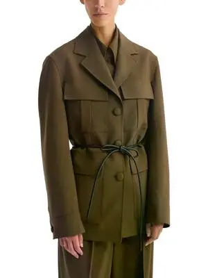 RÓHE Safari Button-up Wool Jacket - Brown