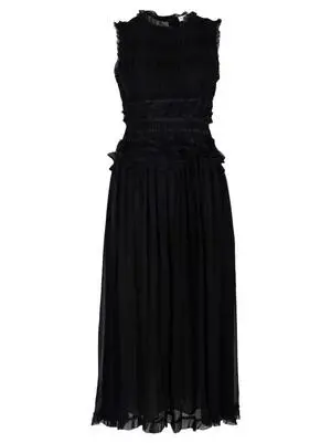 Ulla Johnson Etta Ruffled Silk Midi Dress - Black