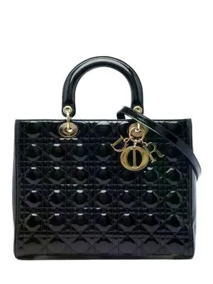 Dior Patent Cannage Lady Satchel - Black