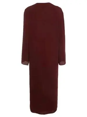 Valentino Garavani Burgundy Silk Tie-front Midi Dress - Red