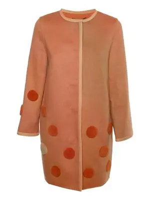 Fendi Single-breasted Polka-dot Appliqué Wool Coat - Orange