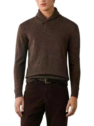 HACKETT LONDON Shawl Collar Sweater - Brown