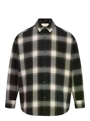 Fear Of God Plaid-check Logo-print Shirt - Black