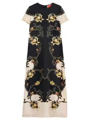 La DoubleJ La DoubleJ Swing Dress With Buttercup Placée Print Black