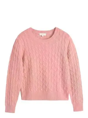 Chinti & Parker Cashmere Cable Knit Sweater - Pink