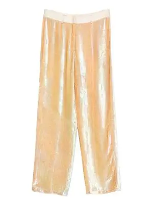 FORTE_FORTE Velvet Straight Leg Trousers - Neutrals