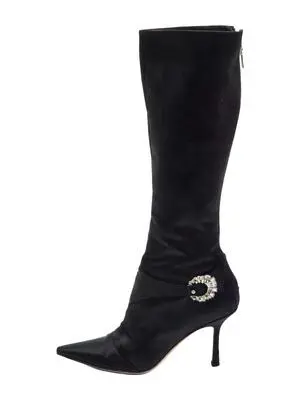 JIMMY CHOO JIMMY CHOO Satin Crystal Stiletto Boots