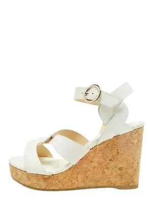 JIMMY CHOO JIMMY CHOO Leather Platform Wedge Sandals