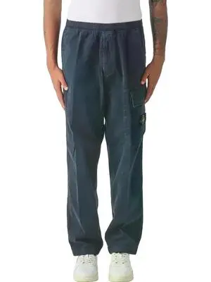 Stone Island Logo Patch Cargo Trousers - Blue