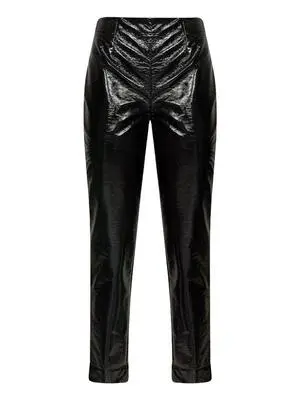 GIANLUCA CAPANNOLO Patent-effect Slim Cut Trousers - Black