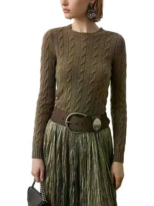 Polo Ralph Lauren Cashmere Cable Knit Sweater - Brown