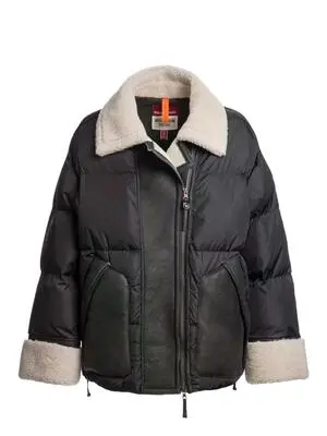 PARAJUMPERS Shearling-trimmed Puffer Jacket - Black