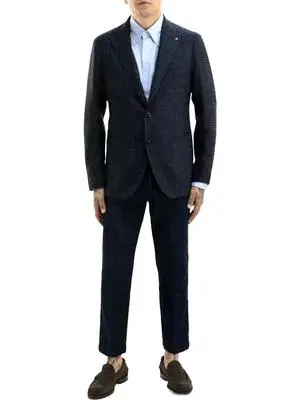 Tagliatore Textured Single-breasted Blazer - Blue