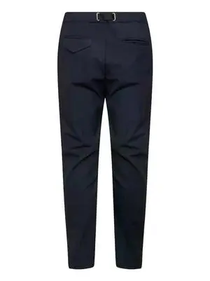 WHITE SAND Belted Straight-leg Trousers - Blue
