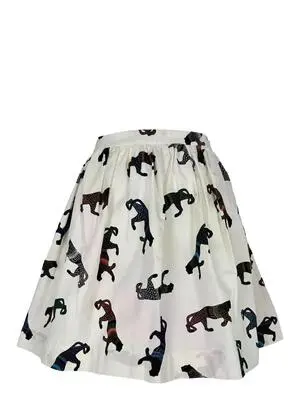 MSGM MSGM Graphic Print Pleated A-Line Skirt