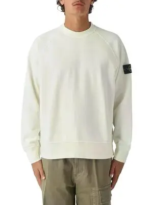 Stone Island Organic Cotton Fleece Crewneck Sweatshirt - Neutrals