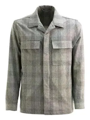 CRUNA Bruges Check-pattern Overshirt - Grey
