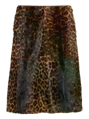 AMI AMI Paris Leopard-Print Midi Skirt