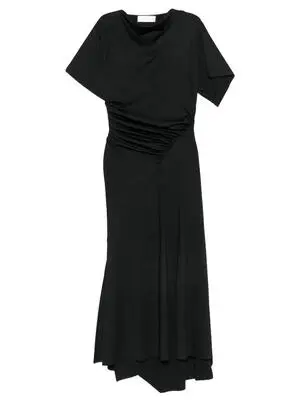 VICTORIA BECKHAM Victoria Beckham Gathered Asymmetric Hem Dress
