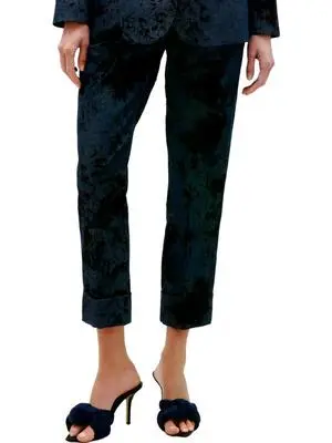 Silvia Tcherassi Velvet-effect Textured Trousers - Blue